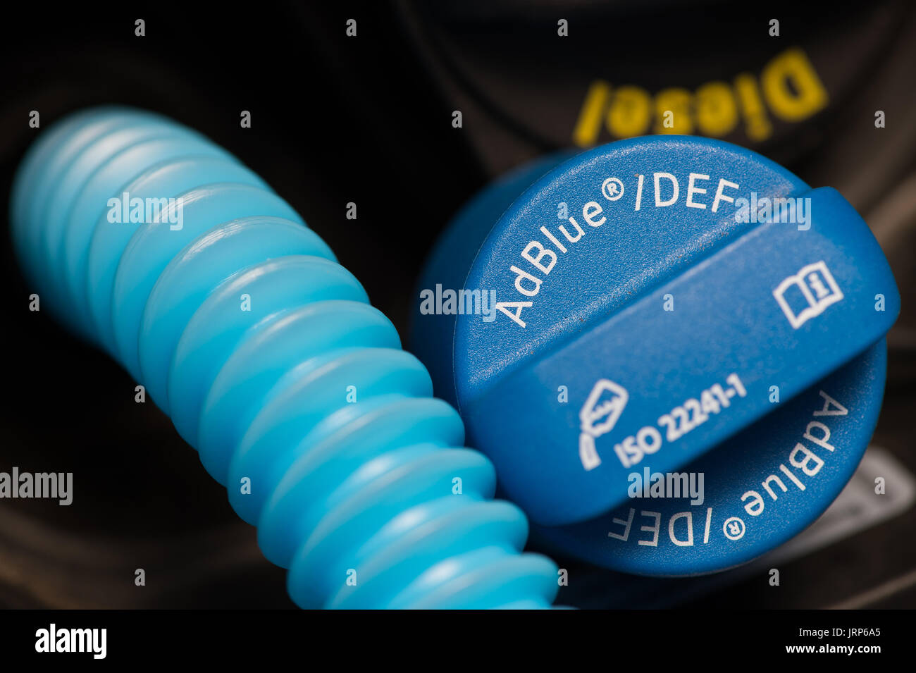 Goettingen, Germany. 31st July, 2017. A tube going into a tank nozzle ...