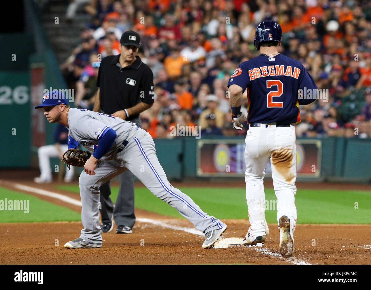 Houston, USA 06th Aug, 2017Toronto Blue Jays first baseman Justin Smoak ...