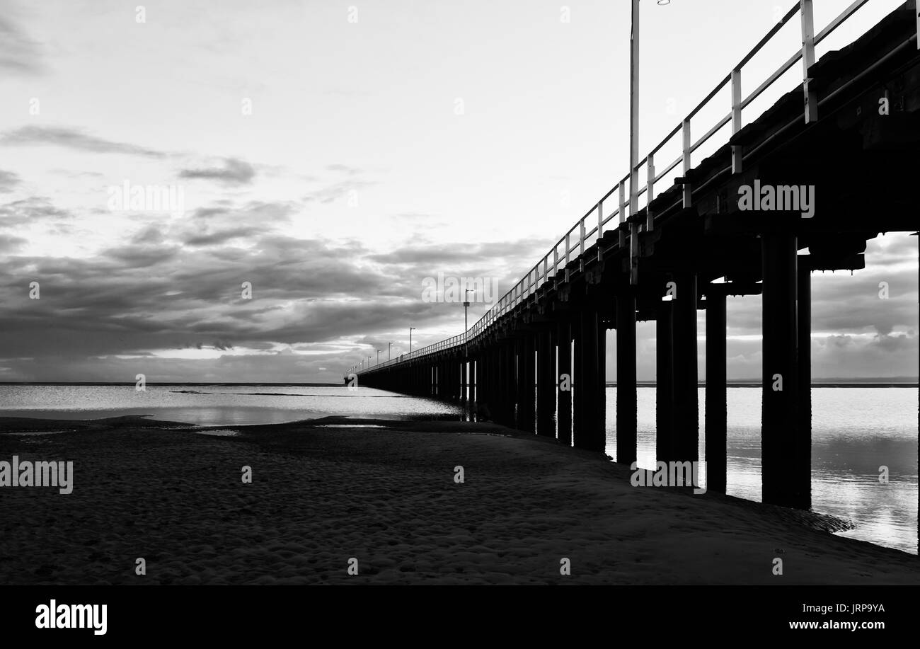Black and White Jetty Pier Stock Photo - Alamy