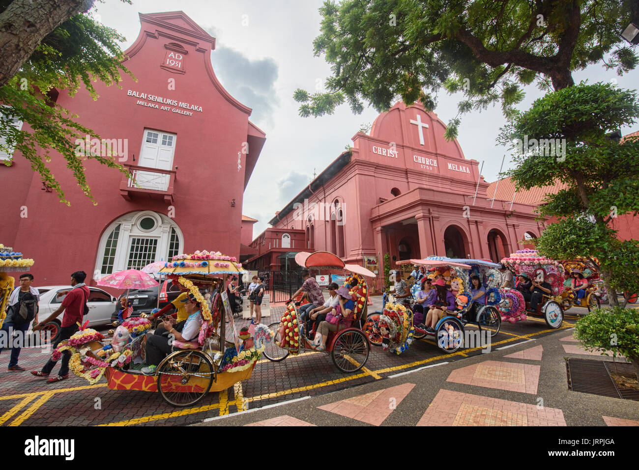 The historic Christ Church in Dutch Square, Malacca, Malaysia Stock ...