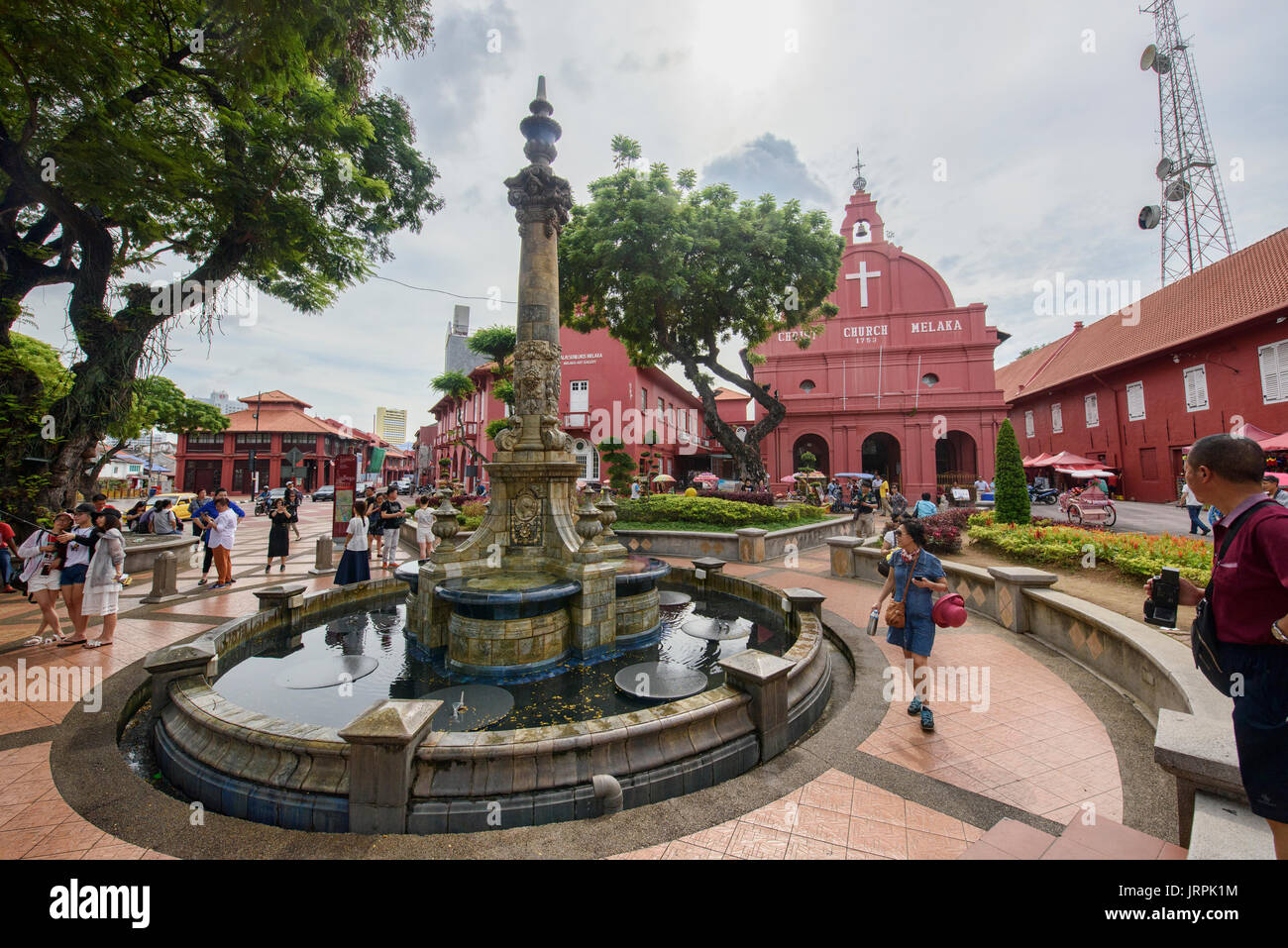 The historic Christ Church in Dutch Square, Malacca, Malaysia Stock ...