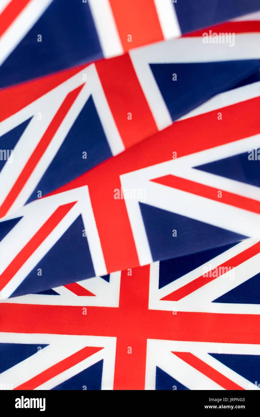 Clustered mini Union Jack flags. British patriots, being patriotic ...