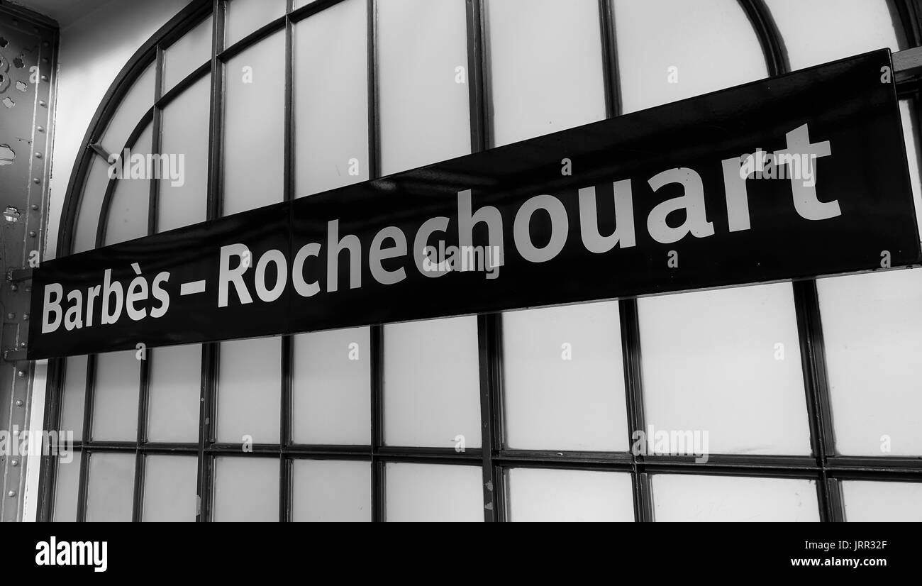 Paris Metro station Barbes Rochechouart - PARIS / FRANCE - SEPTEMBER 24 ...