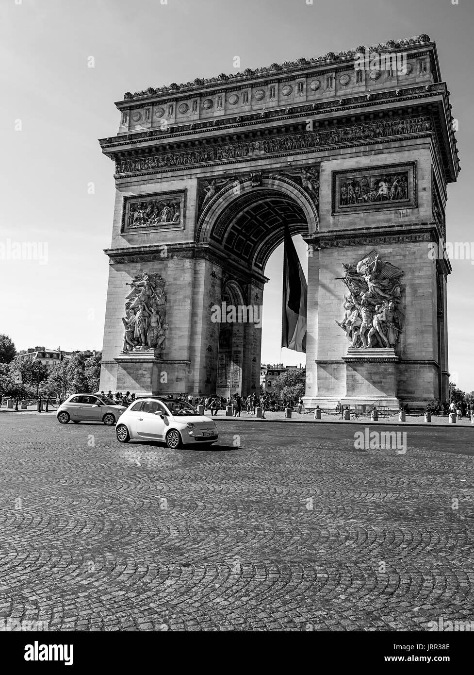 Roundabaut at Arc de Triomphe in the city of Paris - PARIS / FRANCE ...