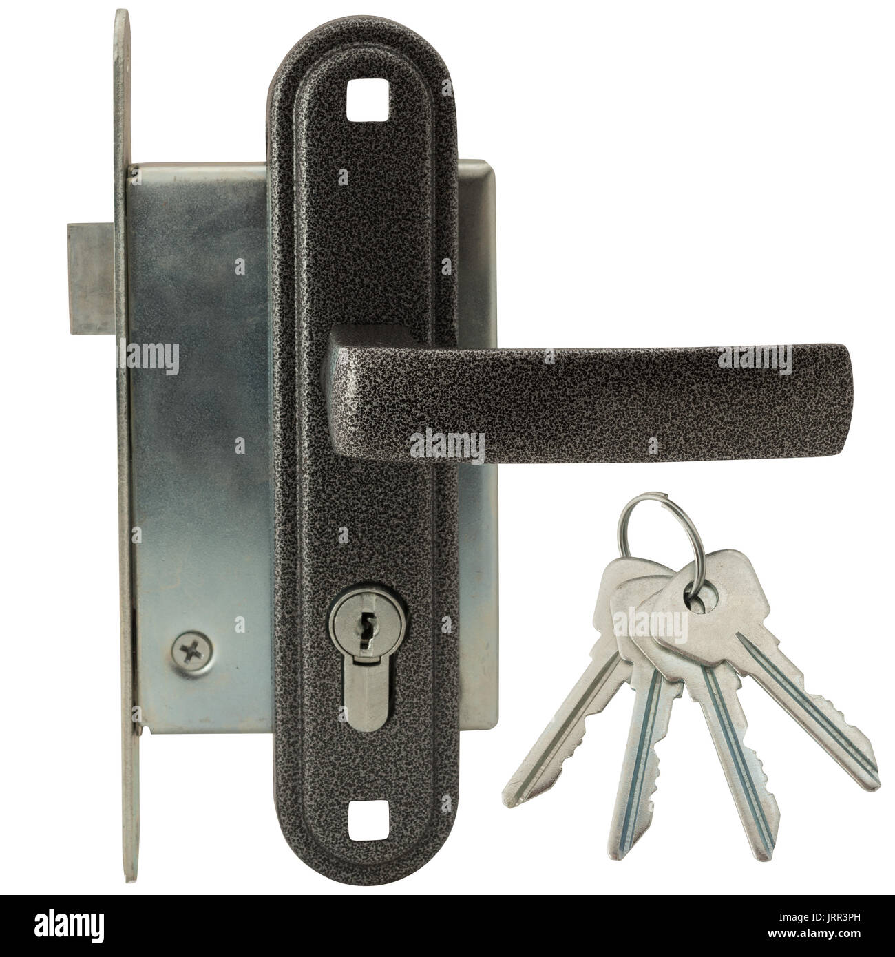 Door lock with handle and keys Stock Photo - Alamy