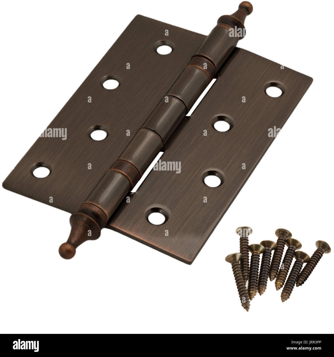 Brushed metal door hinges Stock Photo - Alamy