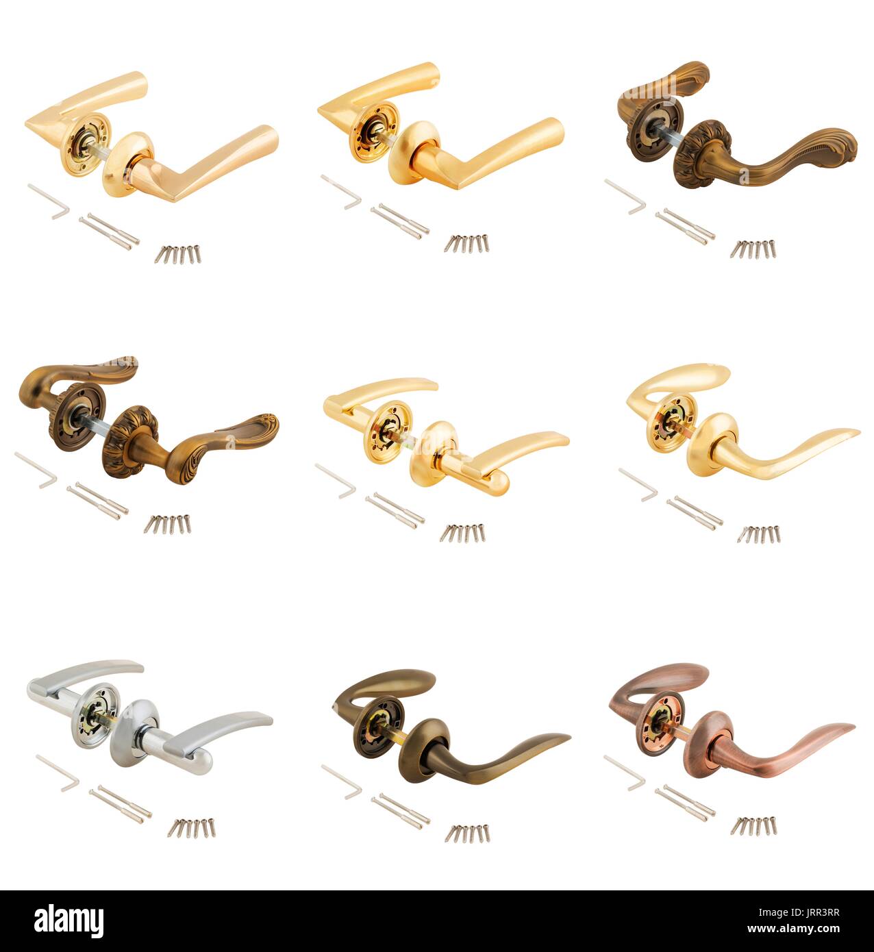 Set of door handles Stock Photo - Alamy