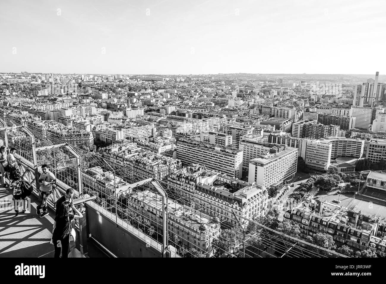 Lower platform on Eiffel Tower - wonderful view over River Seine and ...