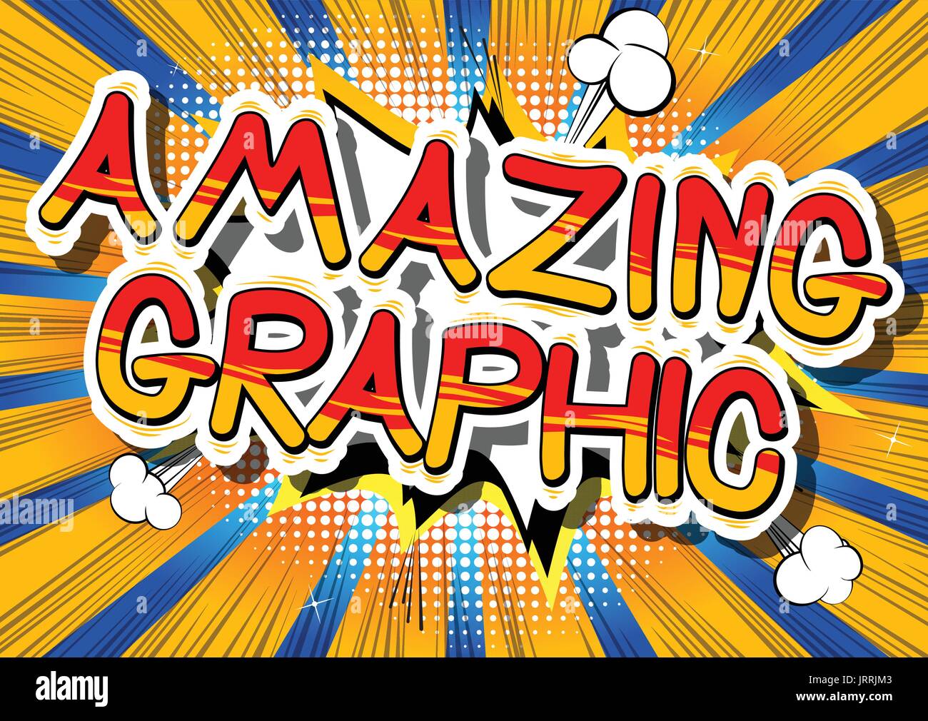 Amazing Graphic - Comic book style phrase on abstract background Stock ...
