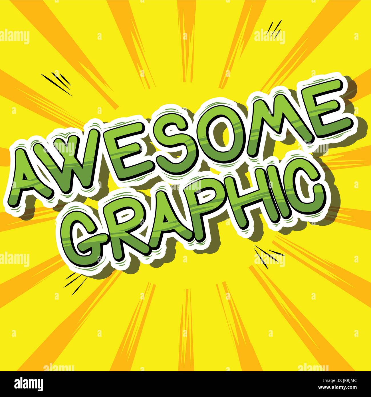 Awesome Graphic - Comic book style phrase on abstract background Stock ...