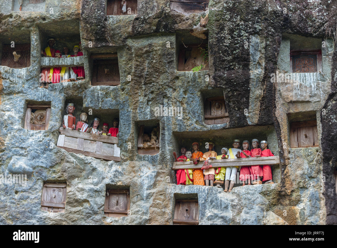 Lemo (Tana Toraja, South Sulawesi, Indonesia), famous burial site with ...