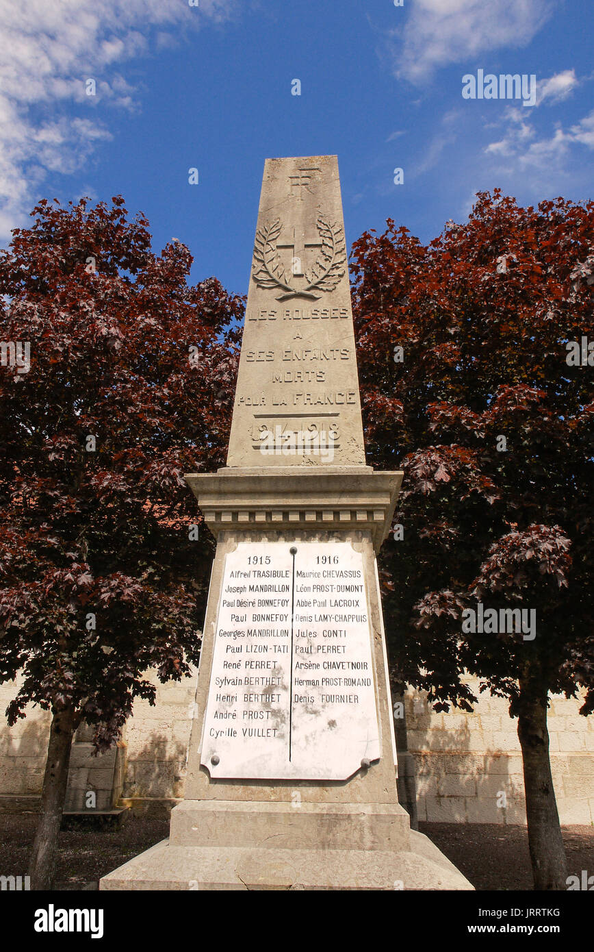 World wars memorial in Les Rousses, Franche-Comté, Jura (France Stock ...