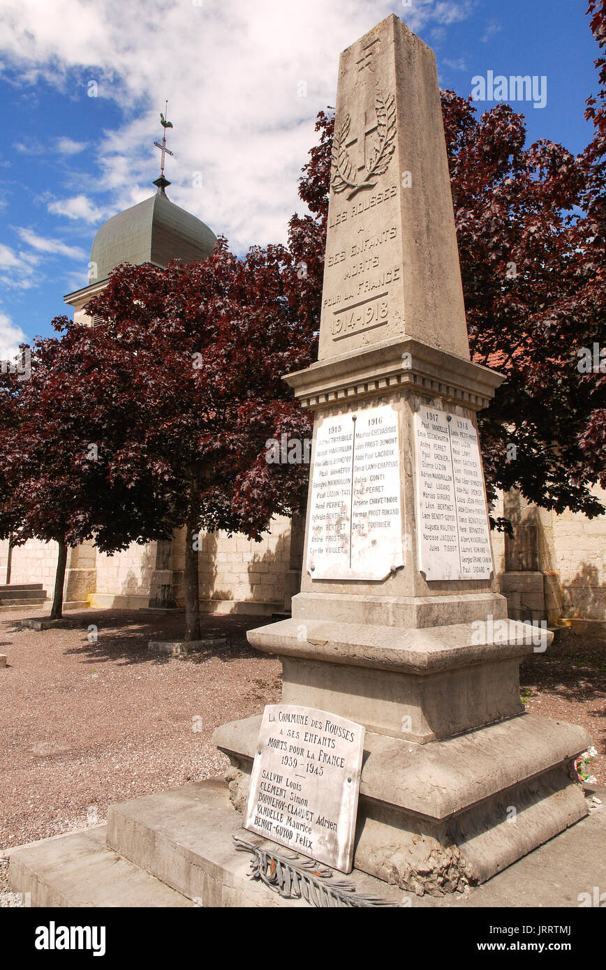 World wars memorial in Les Rousses, Franche-Comté, Jura (France Stock ...