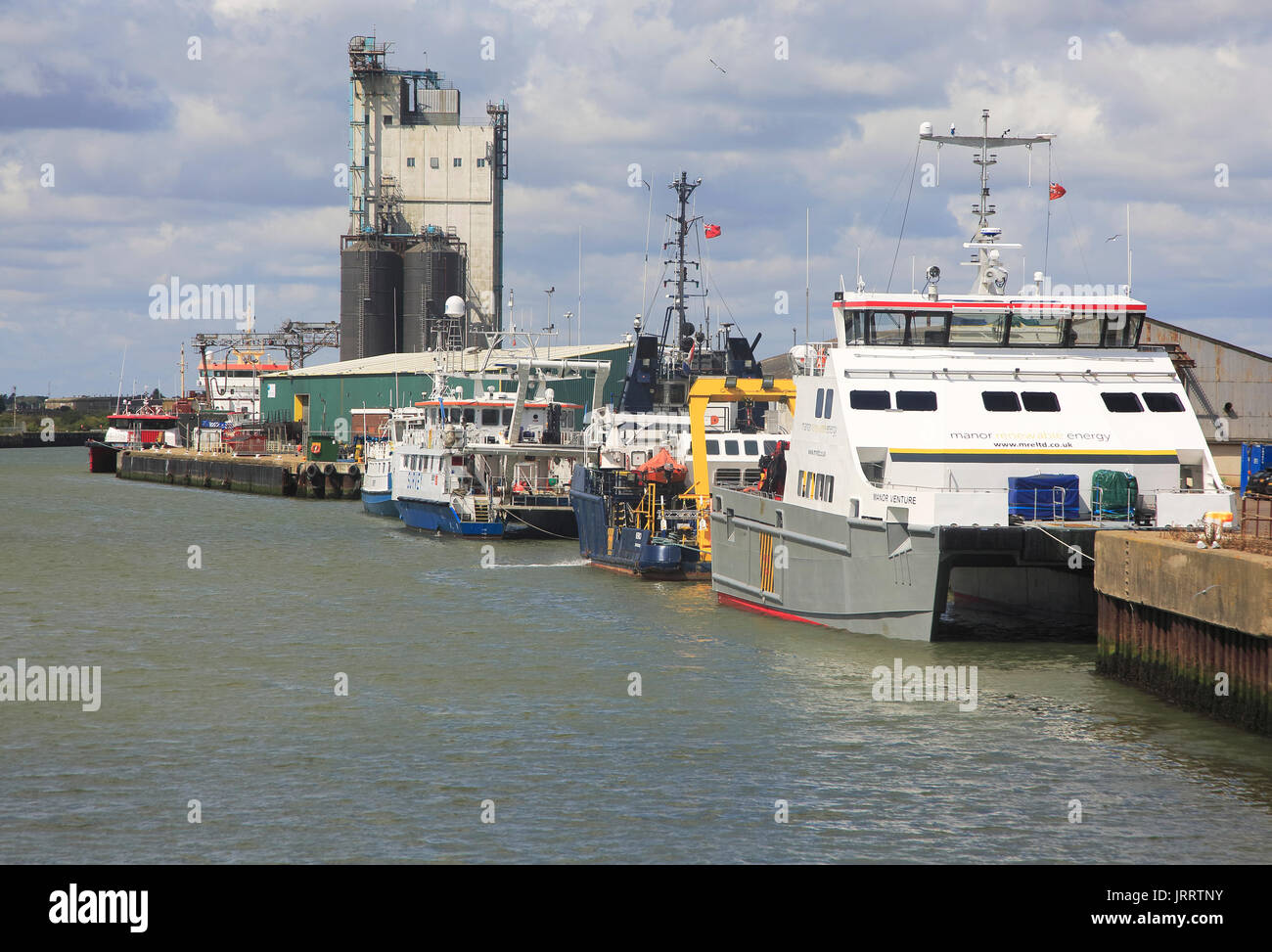 Ships at quayside port of Lowestoft, Suffolk, England, UK Stock Photo ...