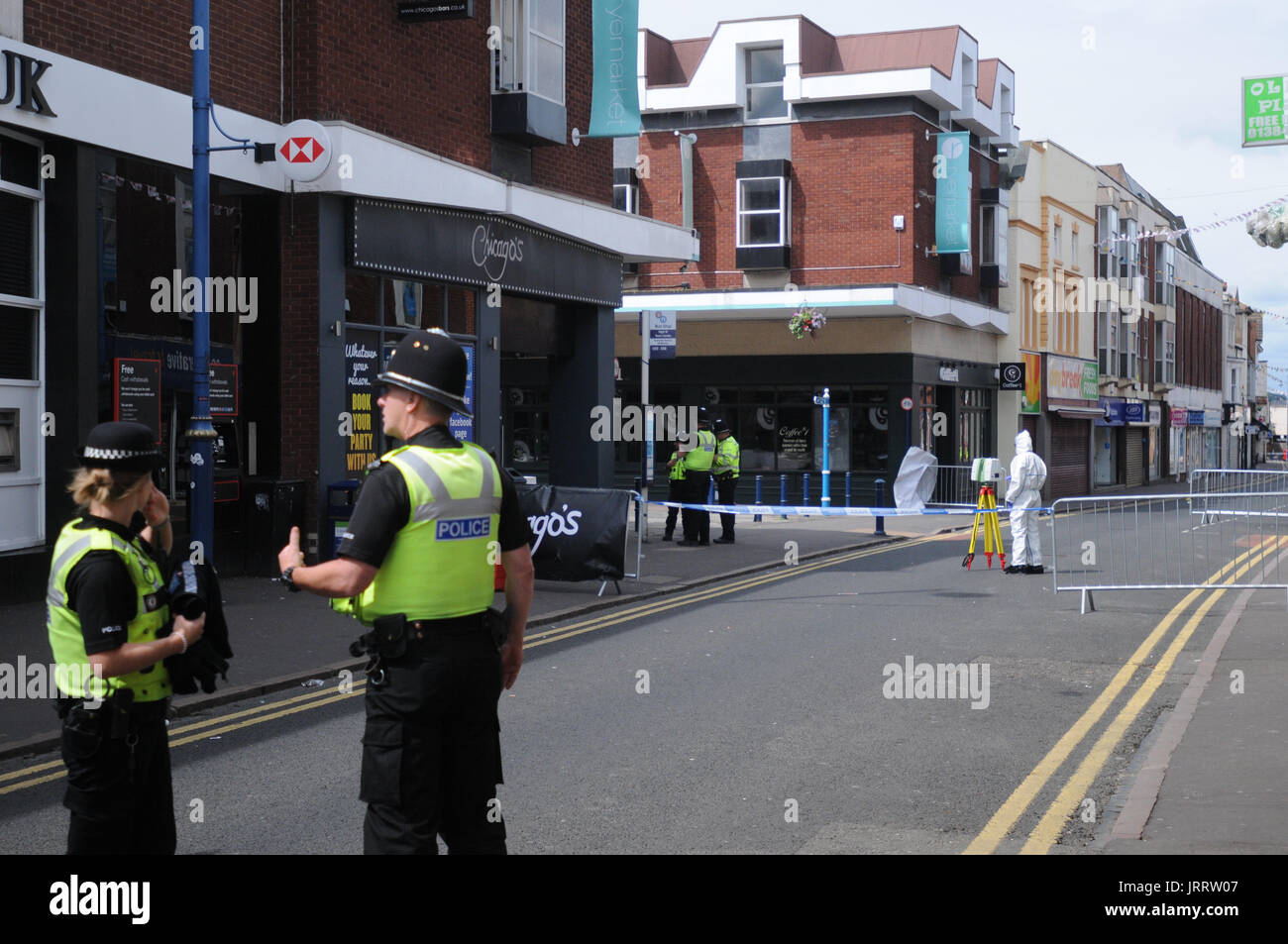 Police and forensic officers outside Chicago's bar in Stourbridge in ...