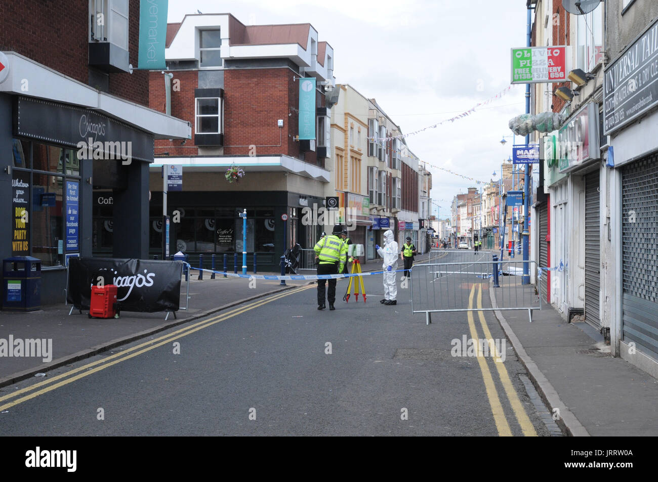 Police and forensic officers outside Chicago's bar in Stourbridge in ...