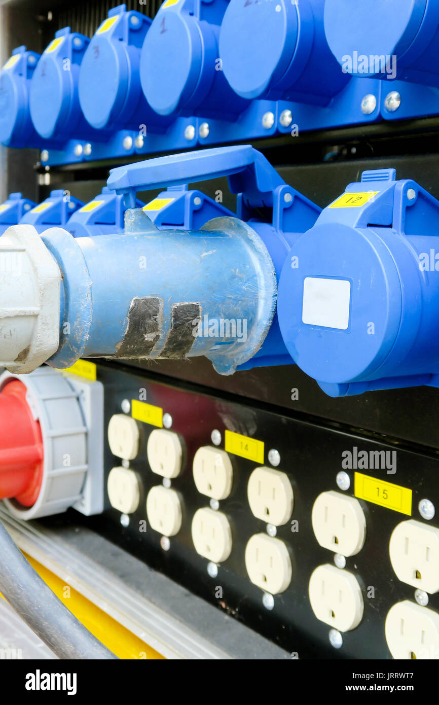 image of power plugs connected background Stock Photo - Alamy