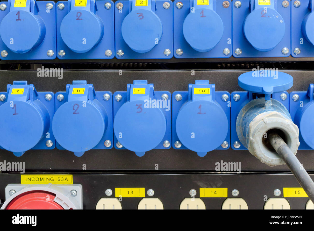 image of power plugs connected background Stock Photo - Alamy