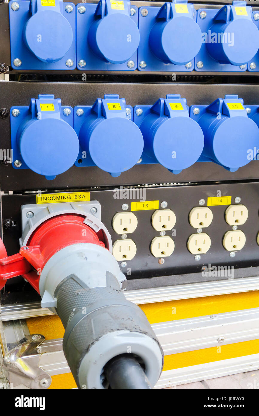 image of power plugs connected background Stock Photo - Alamy