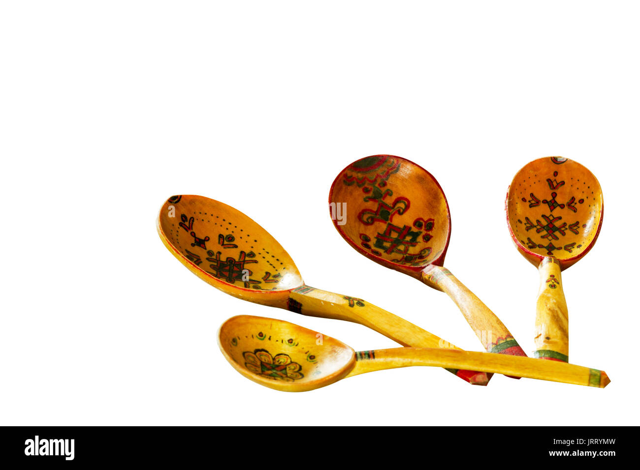 Some painted spoons isolated on white background Stock Photo - Alamy