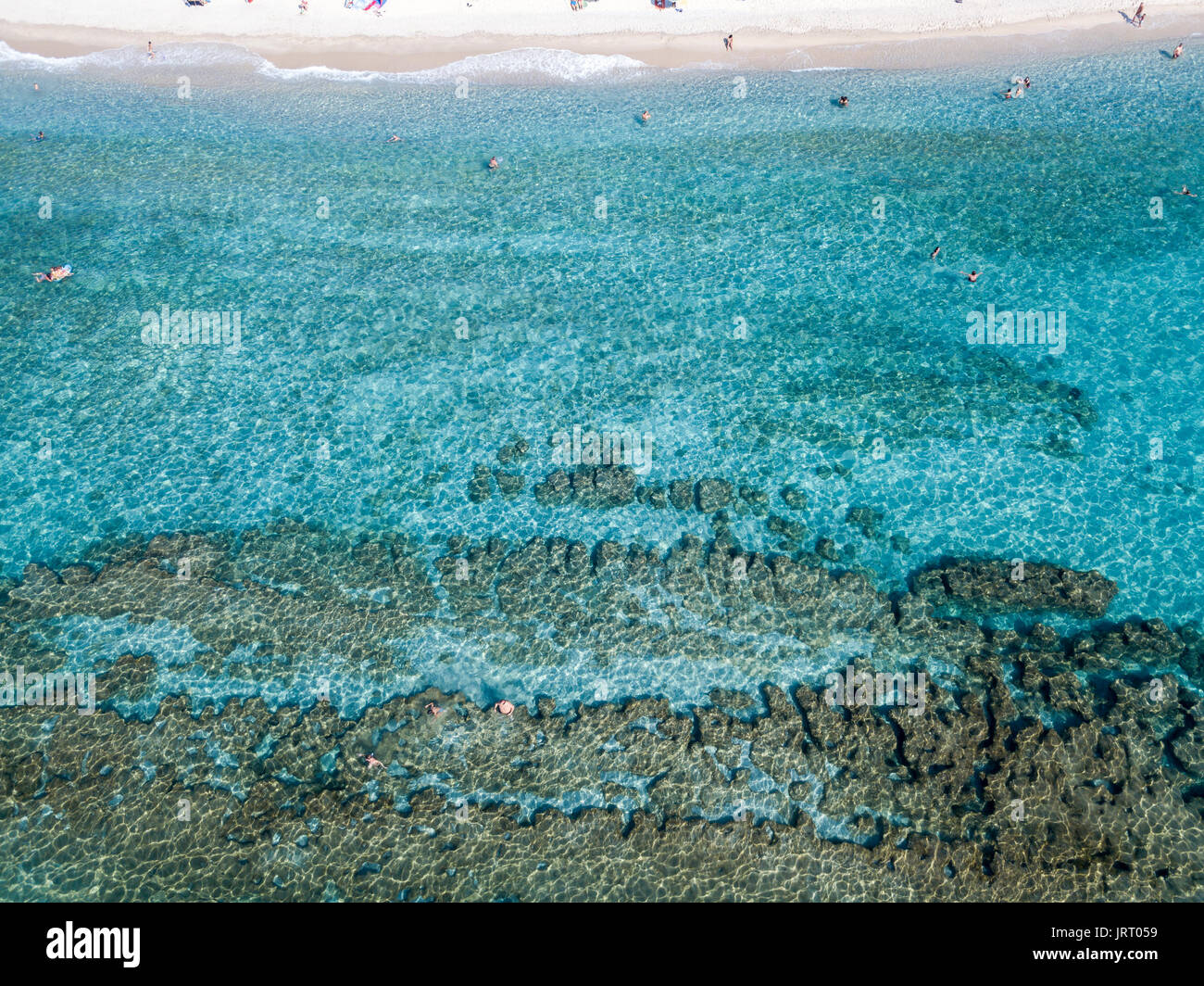 Aerial view of rocks on the sea. Overview of seabed seen from above ...
