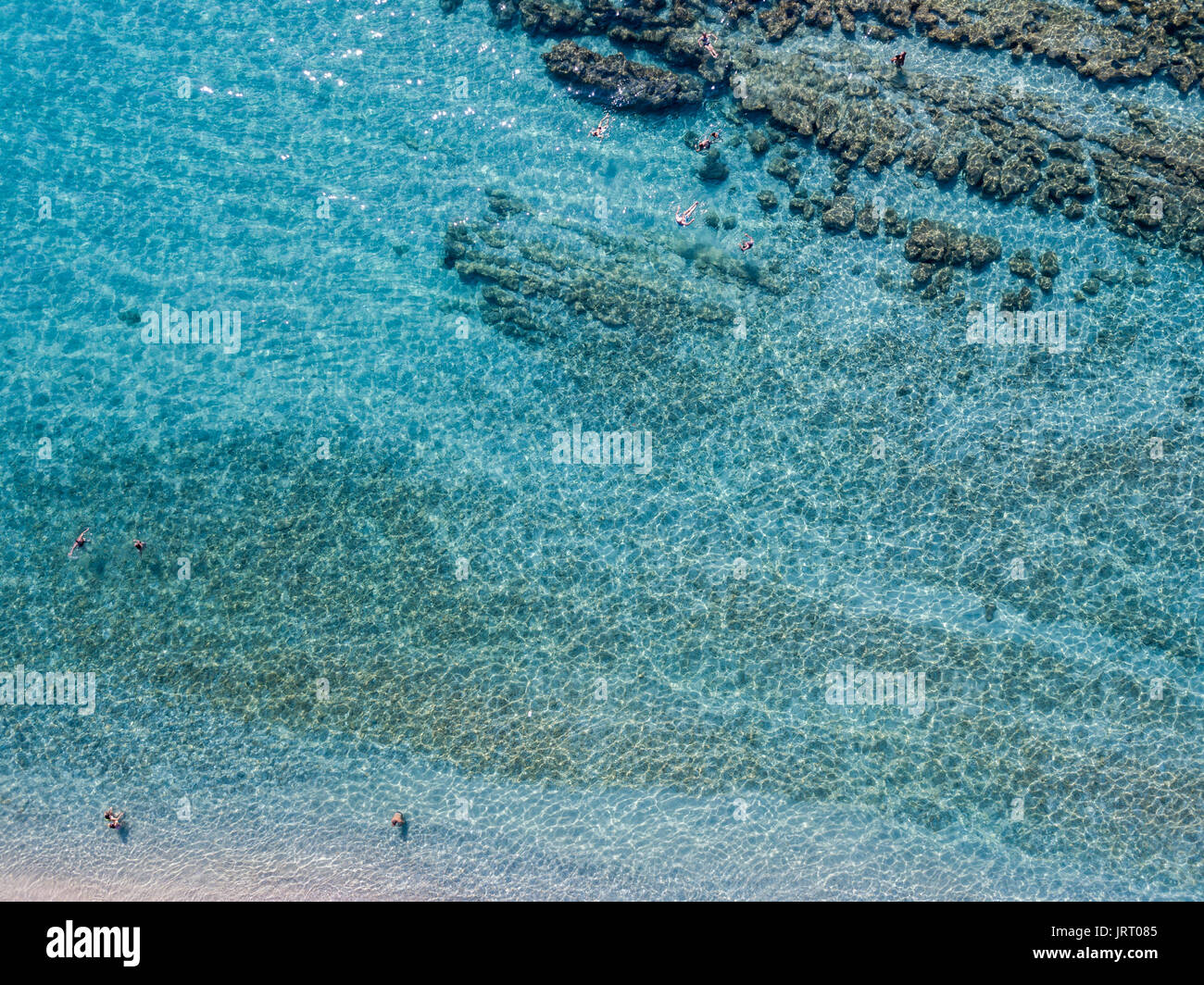 Aerial view of rocks on the sea. Overview of seabed seen from above ...