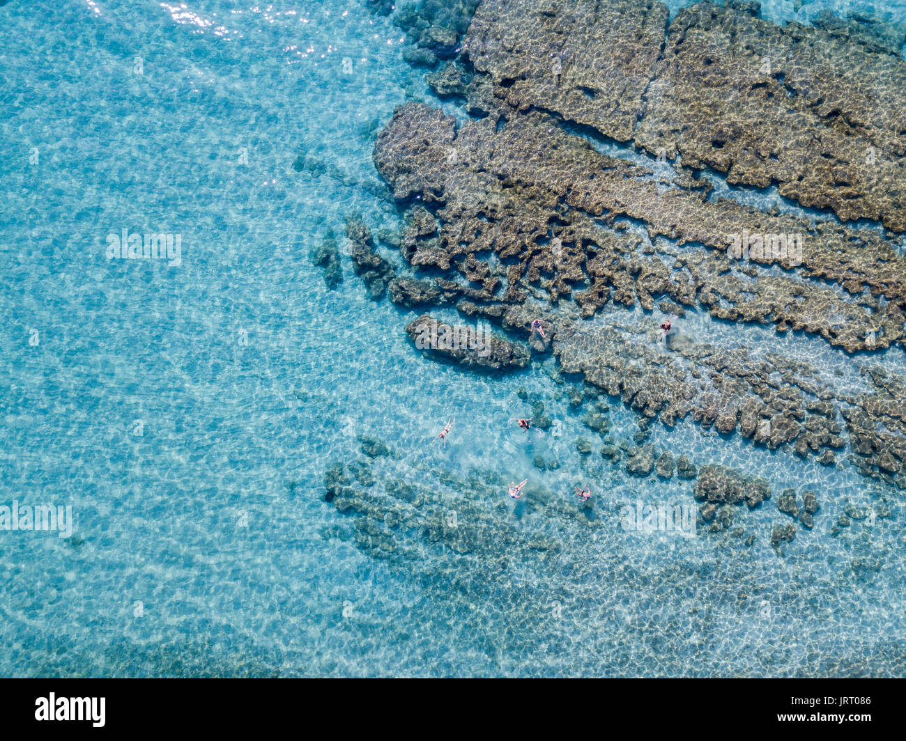 Aerial view of rocks on the sea. Overview of seabed seen from above ...