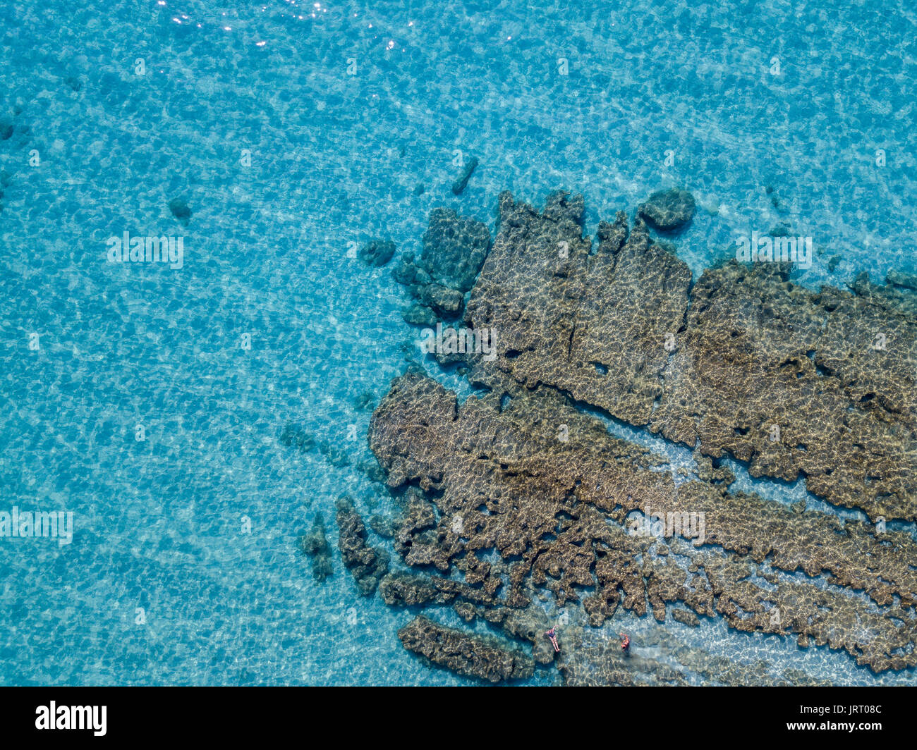Aerial view of rocks on the sea. Overview of seabed seen from above ...
