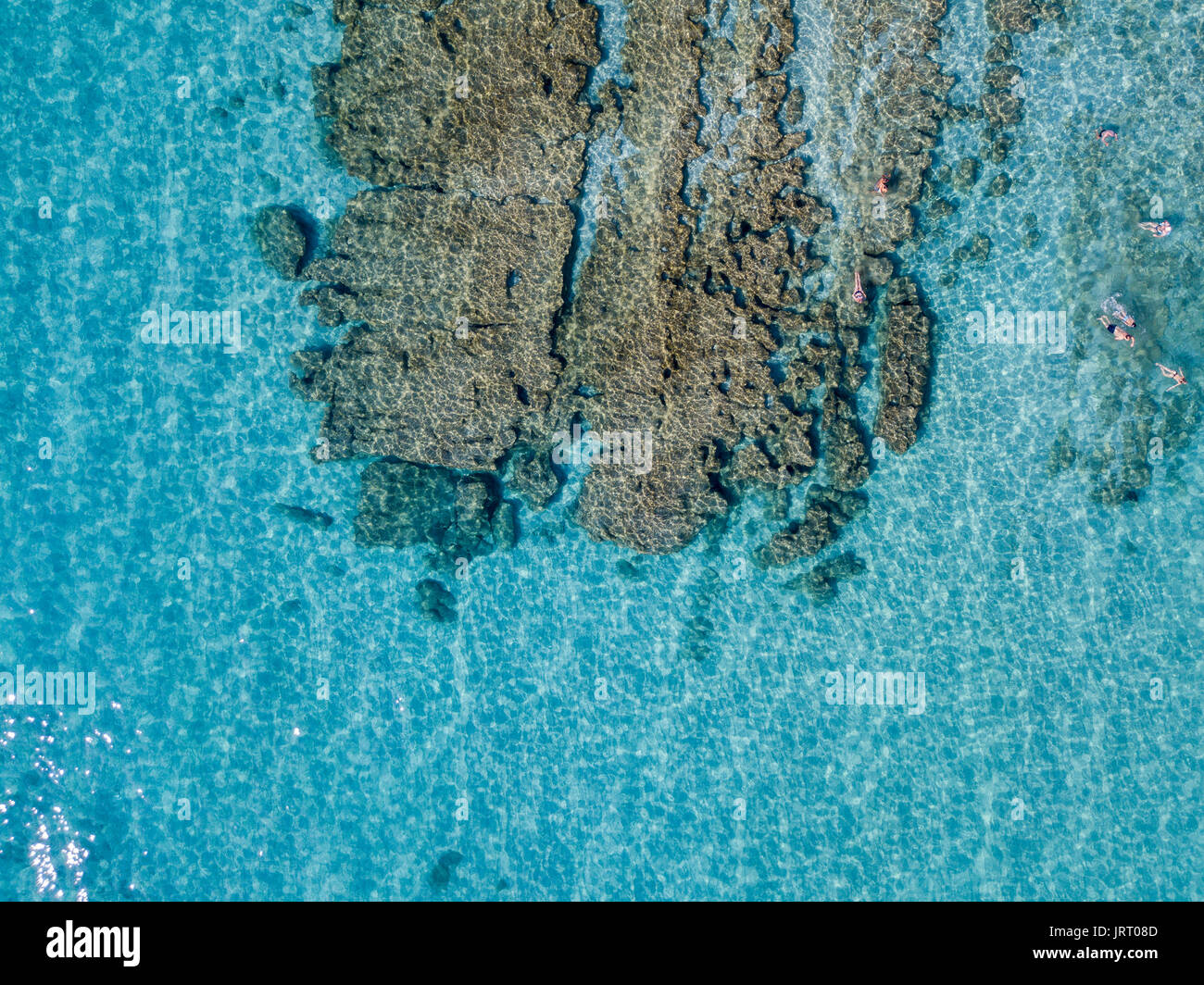 Aerial view of rocks on the sea. Overview of seabed seen from above ...