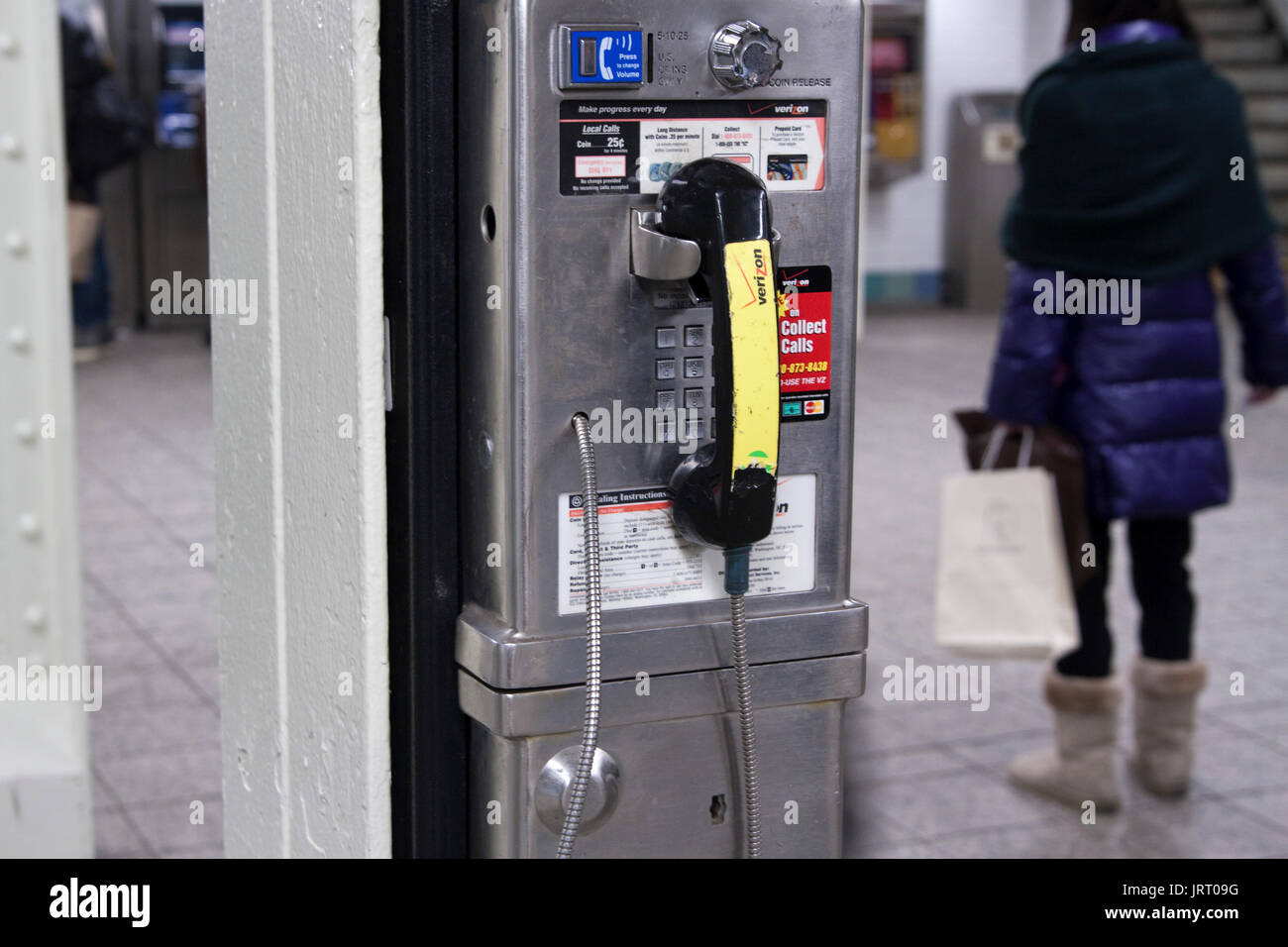 Payphone inside subway station in Manhattan, NY Stock Photo - Alamy