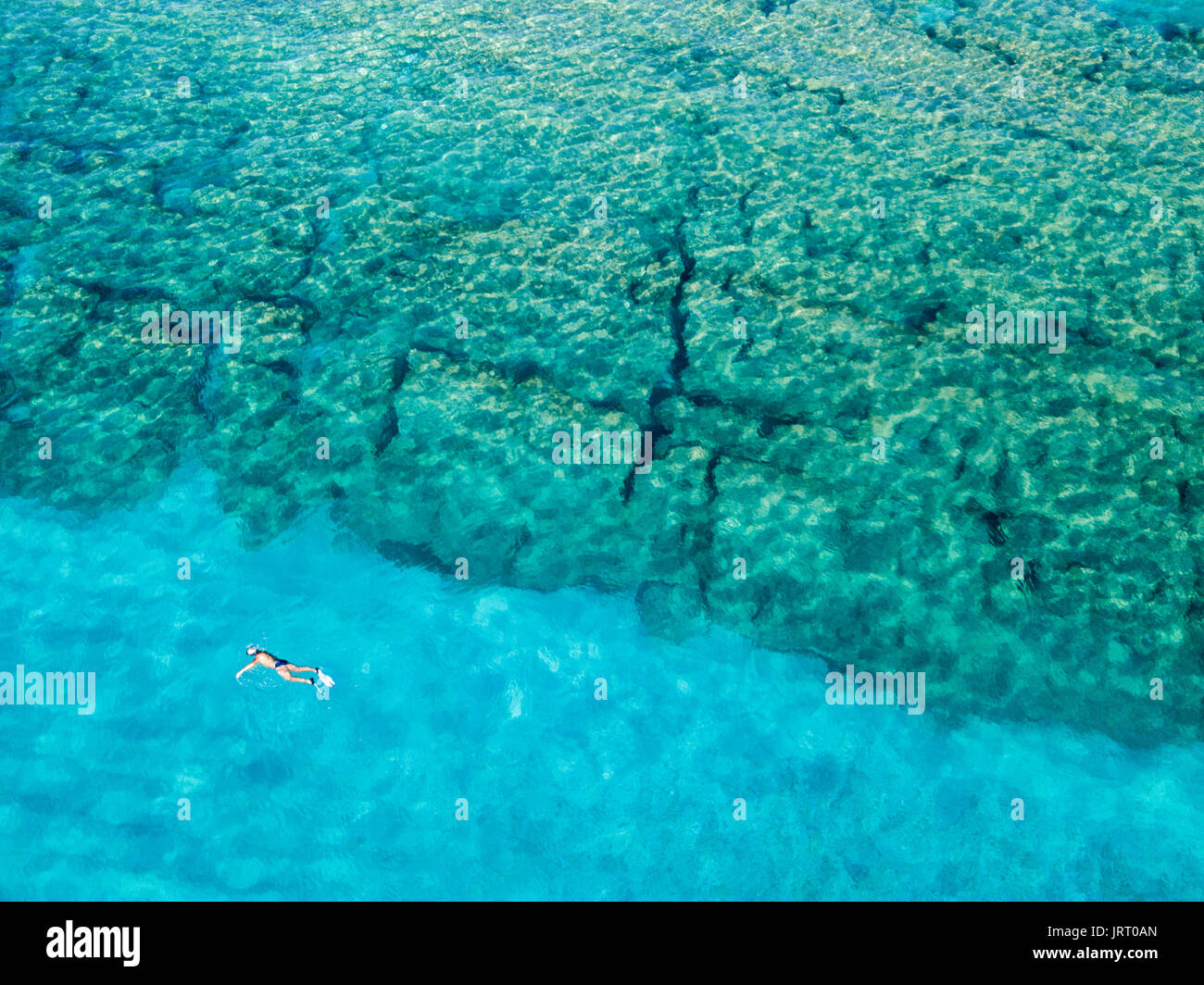 Aerial view of rocks on the sea. Overview of seabed seen from above ...