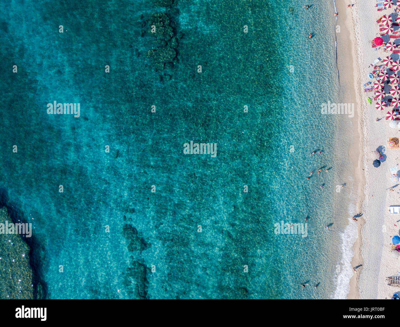 Sea bottom seen from above, Zambrone beach, Calabria, Italy. Diving ...