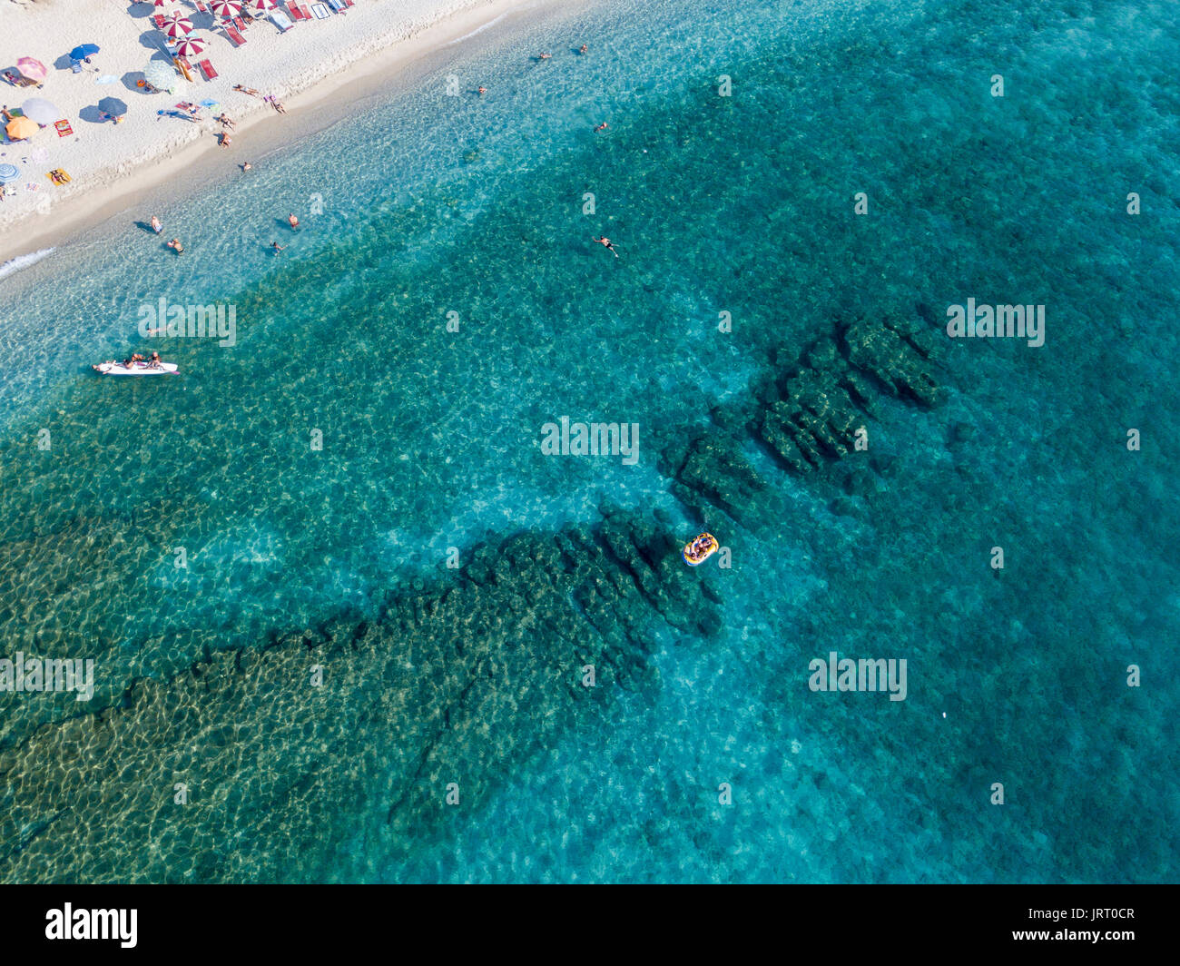 Sea bottom seen from above, Zambrone beach, Calabria, Italy. Diving ...