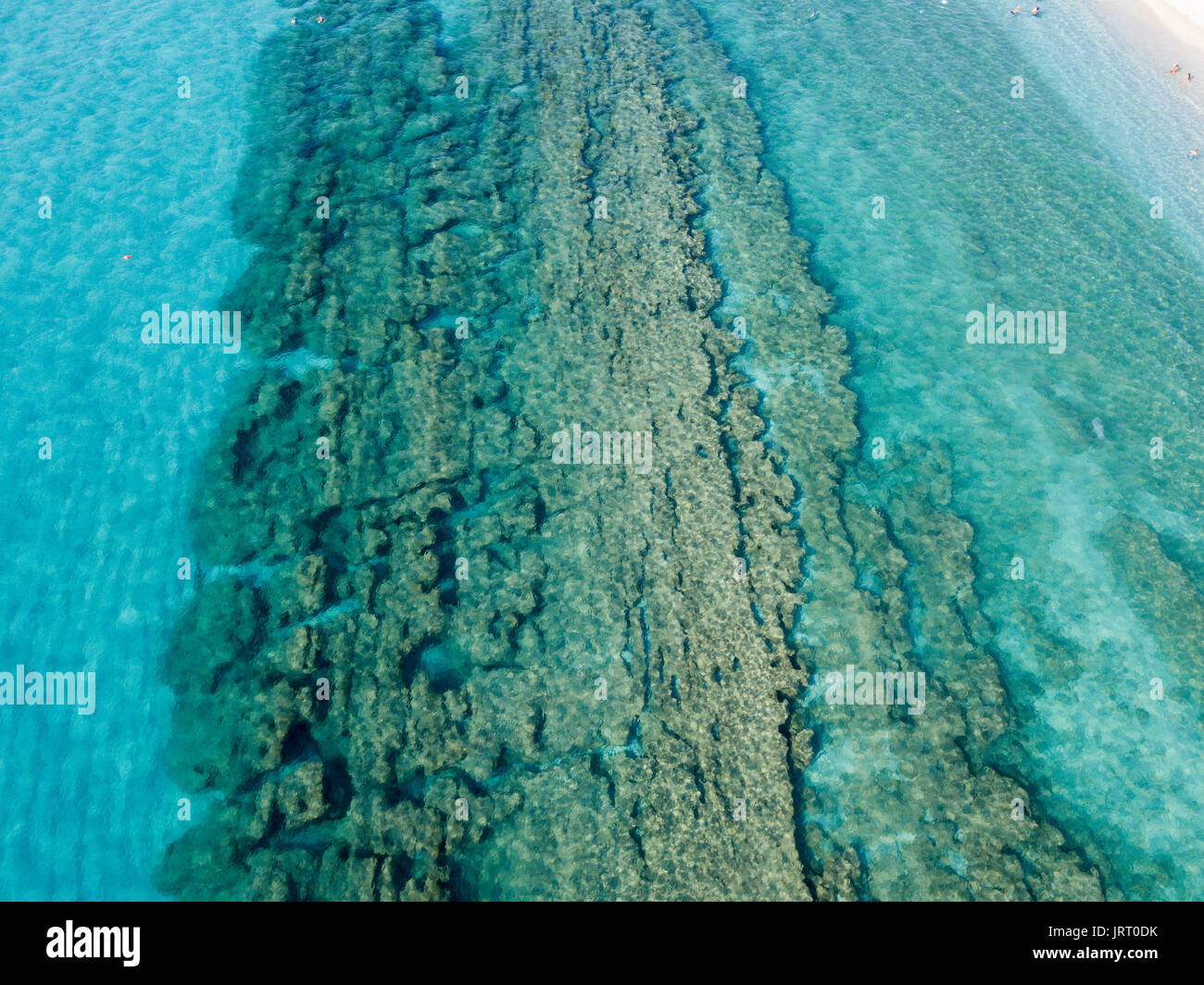 Aerial view of rocks on the sea. Overview of seabed seen from above ...