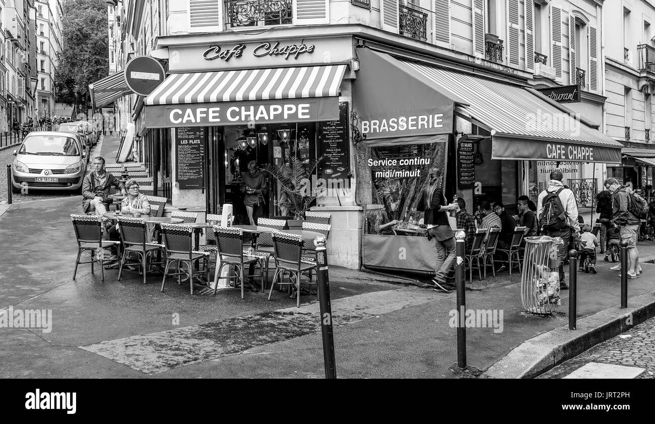 French street cafe Black and White Stock Photos & Images - Alamy