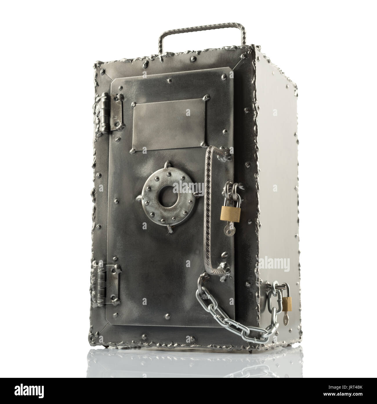 Retro styled safe box with locks Stock Photo - Alamy