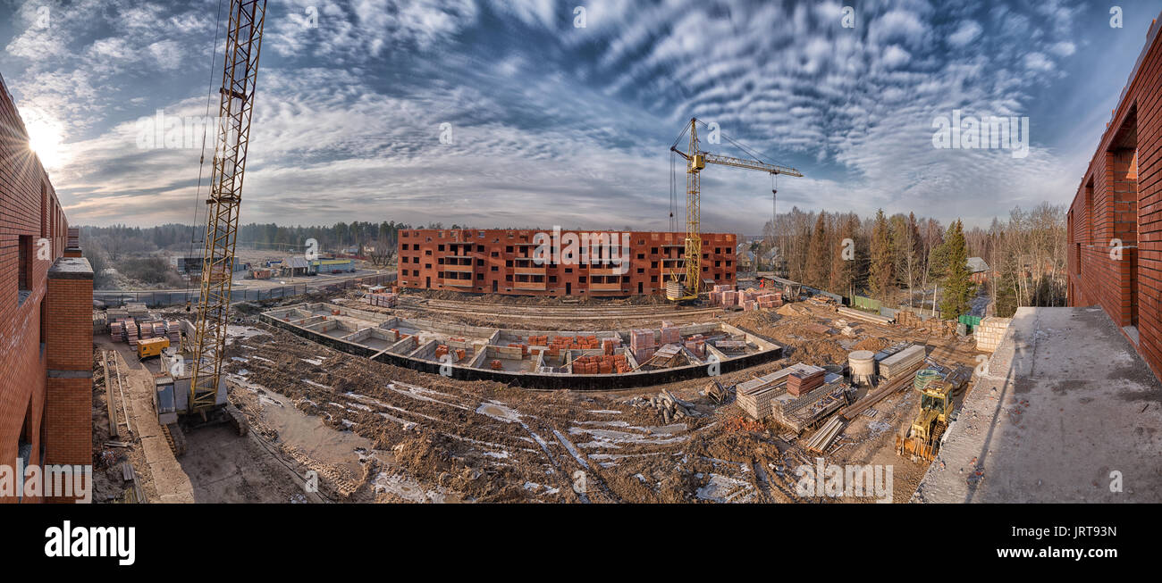 Construction site panorama Stock Photo - Alamy