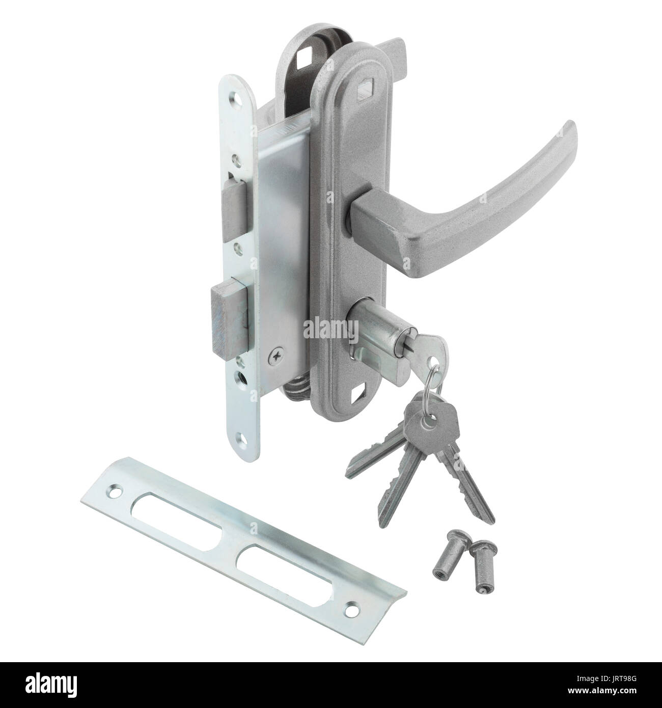Door lock assembly on White Background Stock Photo - Alamy