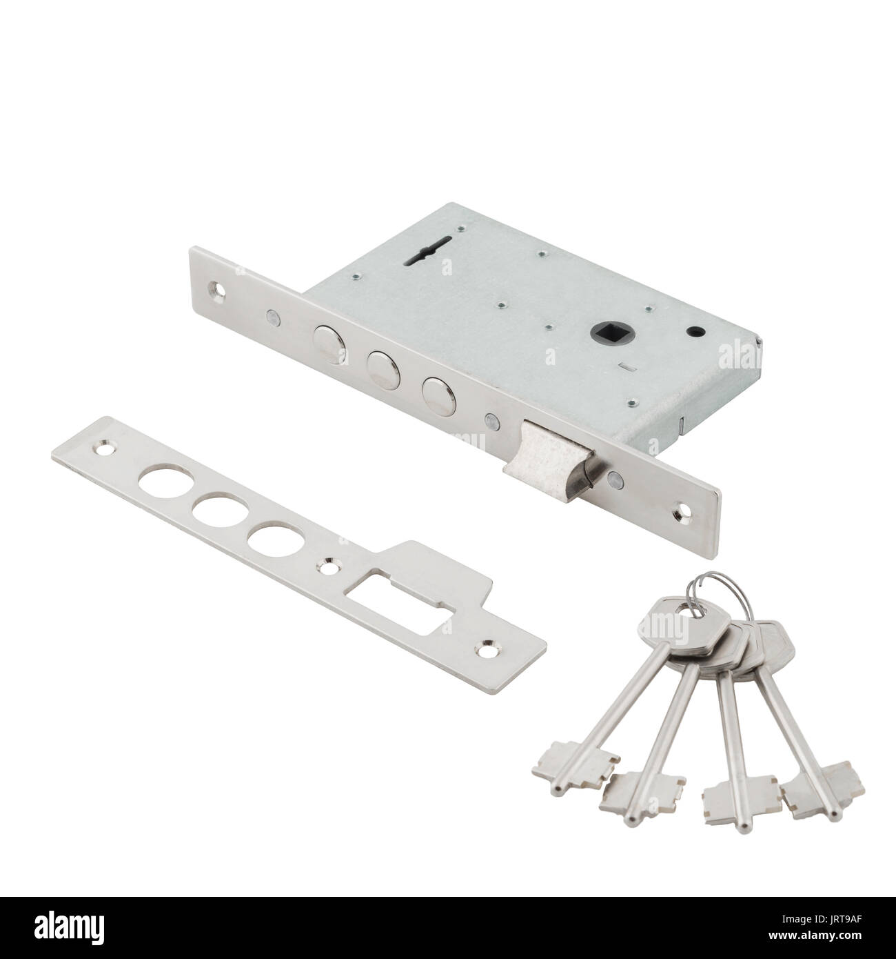 Door lock assembly on White Background Stock Photo - Alamy