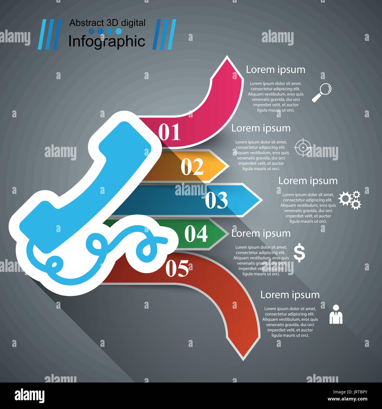 3D infographic. phone icon Stock Vector Image & Art - Alamy