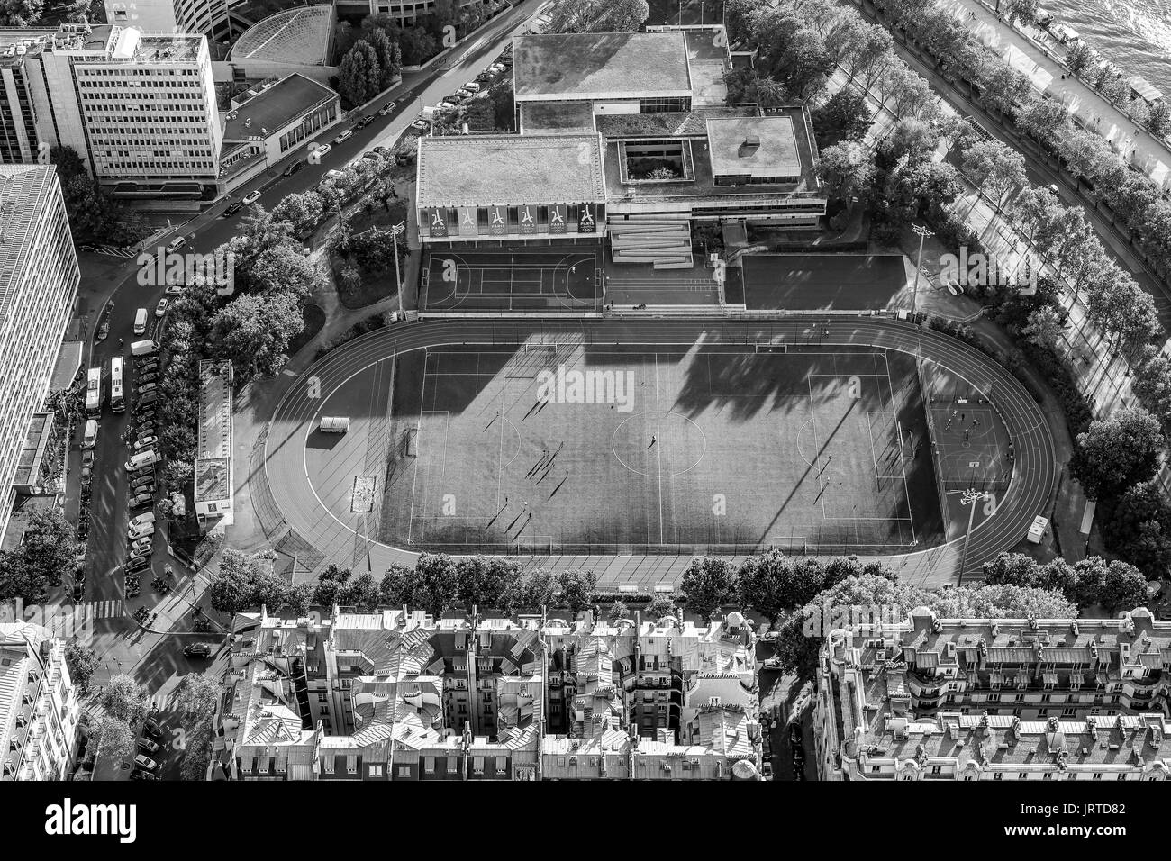 A soccer field in Paris - aerial view - PARIS / FRANCE - SEPTEMBER 24 ...