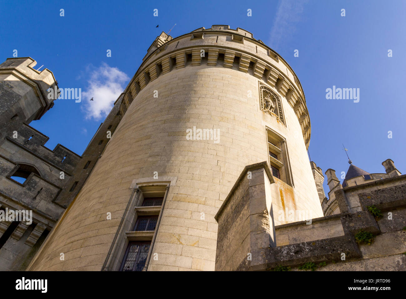 Medieval castle of Pierrefonds, Picardy, France. Exterior with ...
