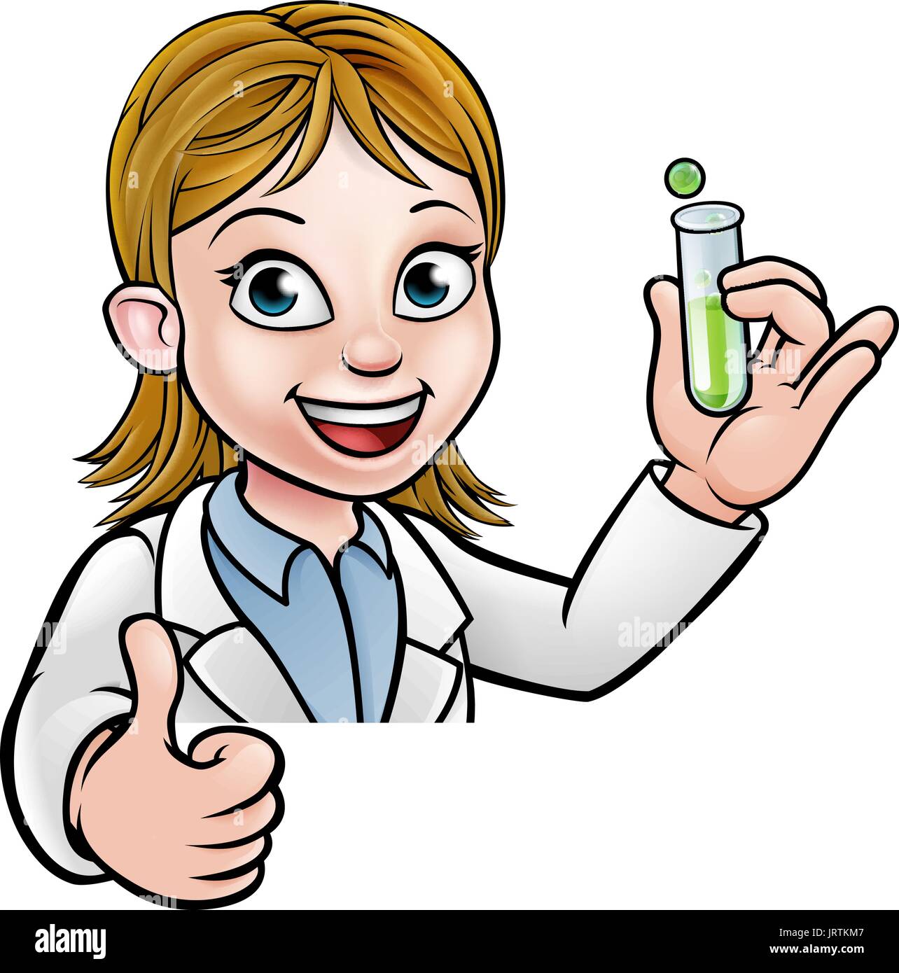Cartoon Scientist Holding Test Tube Sign Stock Vector Image & Art - Alamy