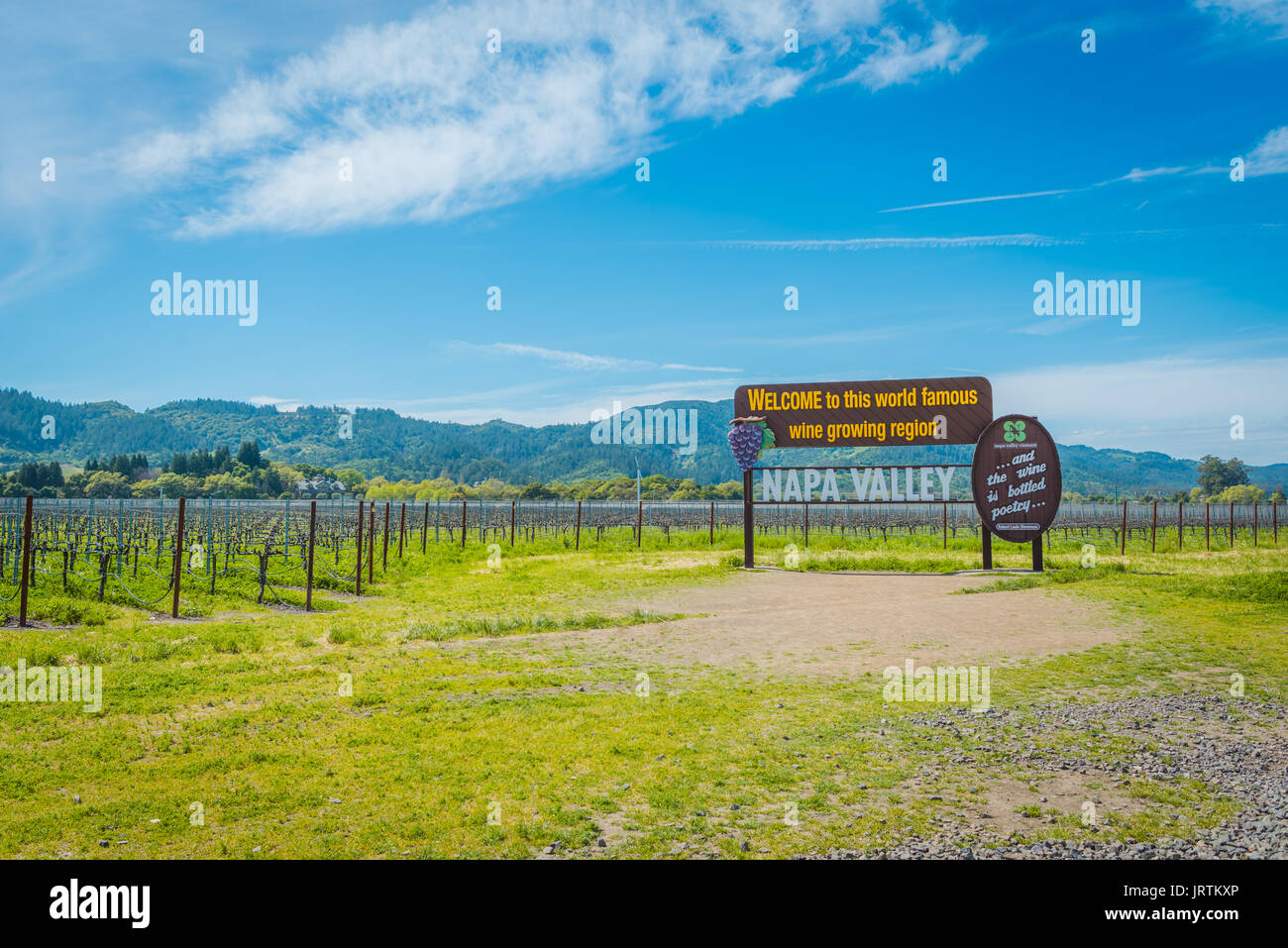 famous Napa Valley welcoming sign Stock Photo - Alamy