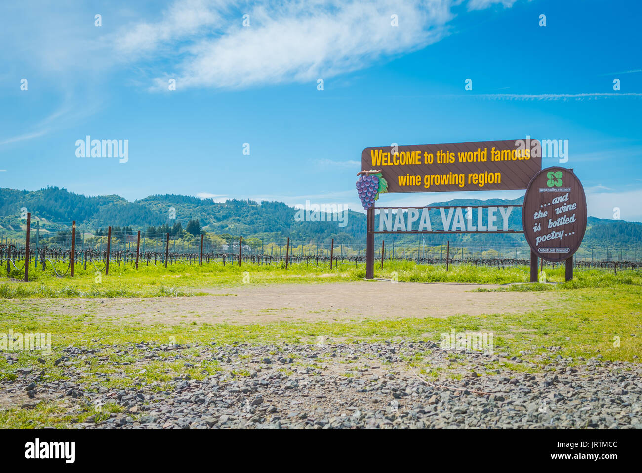 famous Napa Valley welcoming sign Stock Photo - Alamy