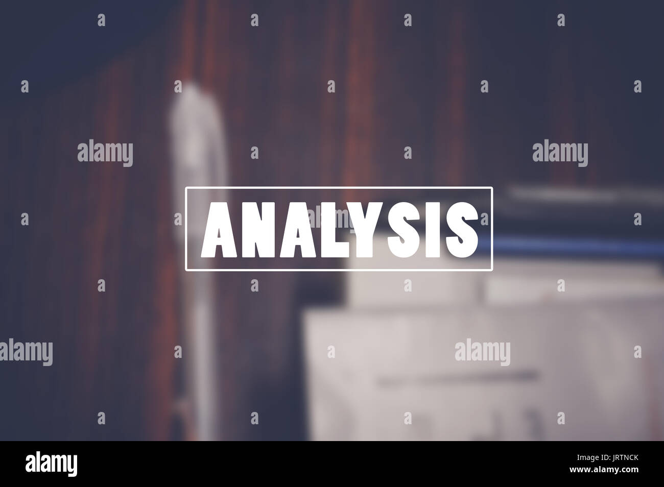 analysis word on blurring business background Stock Photo - Alamy