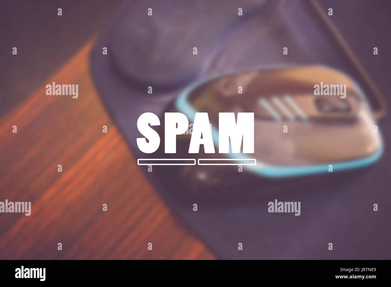 spam word with blurring business background Stock Photo - Alamy