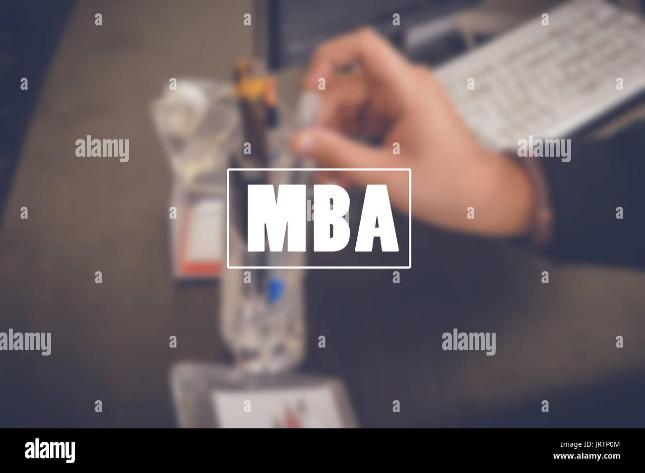 MBA Word, Master of Business Administration with blurring business ...
