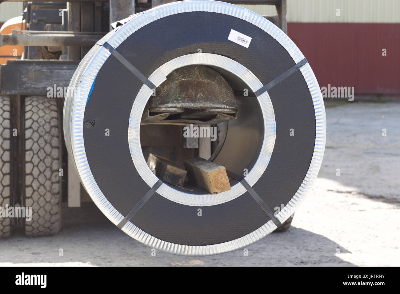 Rolls of cold-rolled galvanized steel with polymer coating in stock ...