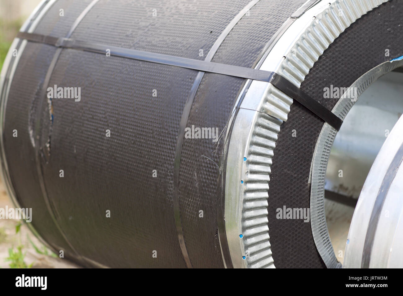 Rolls of cold-rolled galvanized steel with polymer coating in stock ...